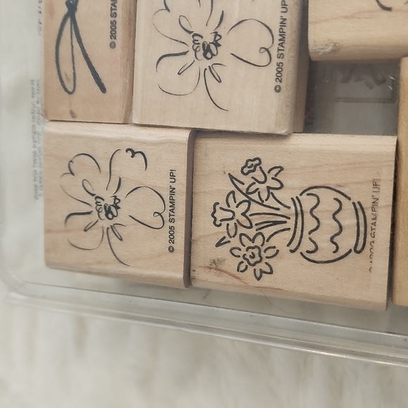 Office | Set Of 8 Stampin Up Flower And Bow Stamp Bundle | Poshmark